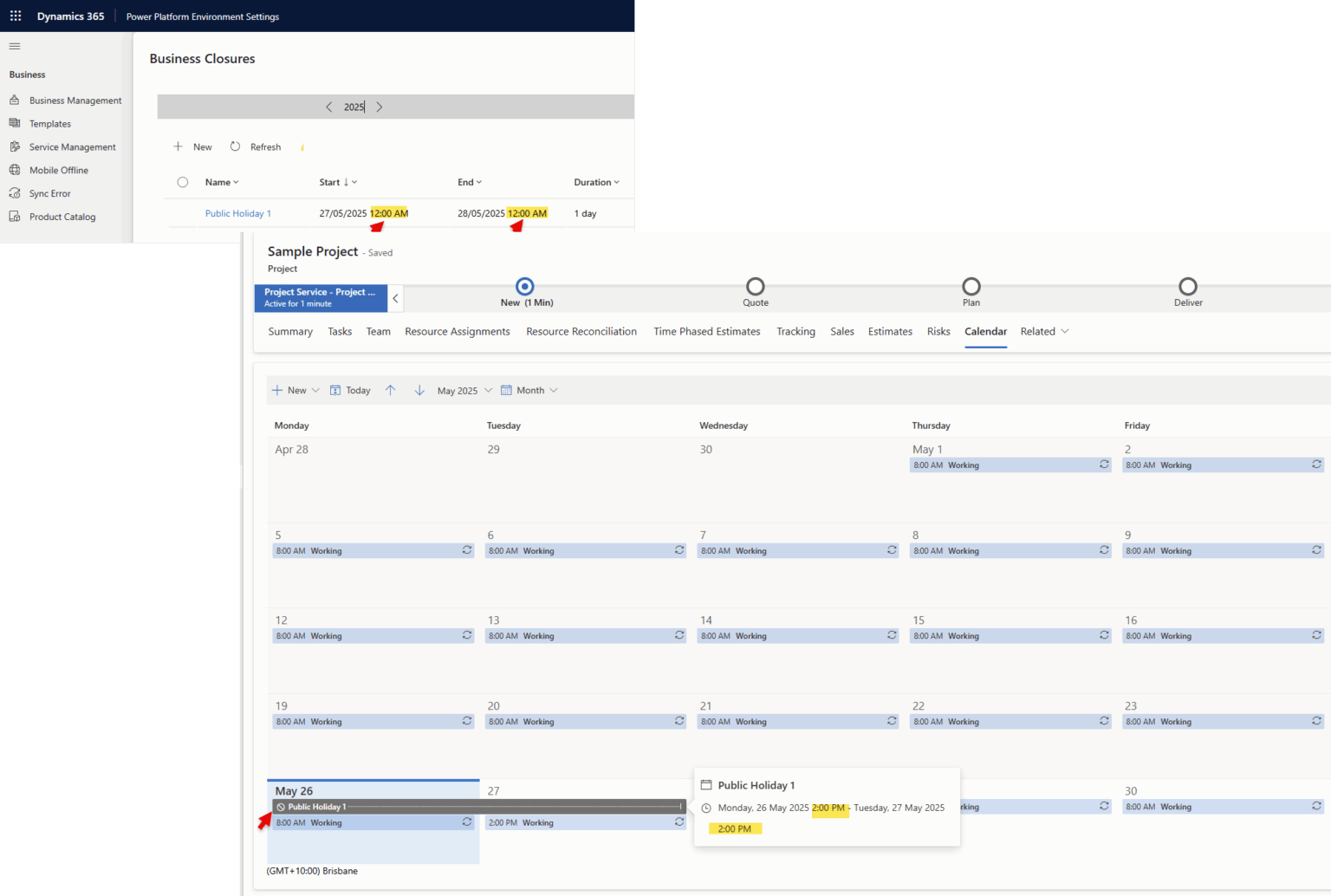 How to work around Business Closure time zone discrepancy? - 365Proz365Proz